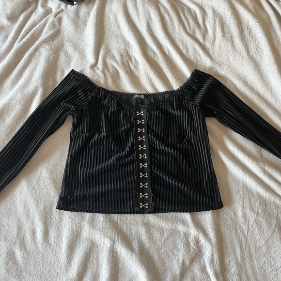 Dolls Kill | Tops | Widow Off The Shoulder Velvet Blouse | Poshmark